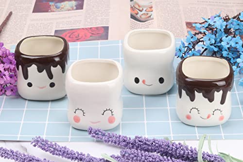 Marshmallow Mugs Set of 4 Cute Marshmallow Cups Cute Mugs for Kids Hot Chocolate Cocoa Mugs Gifts for Kids Women Christmas Mugs Mother's Day Cute Mug 6OZ