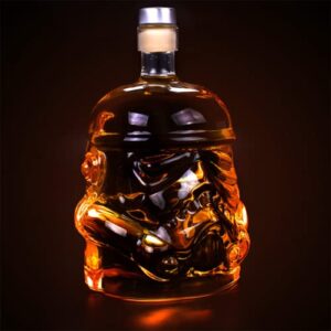 CLKAISHI Whiskey Decanter Glass Bottle Decanter with Lead-free Wine Stopper The Decanter is Fit for Whisky Bourbon Brandy Juice, etc and Can Also be Used as a Handicraft Display, 6.7*4.5*4.3, JP01