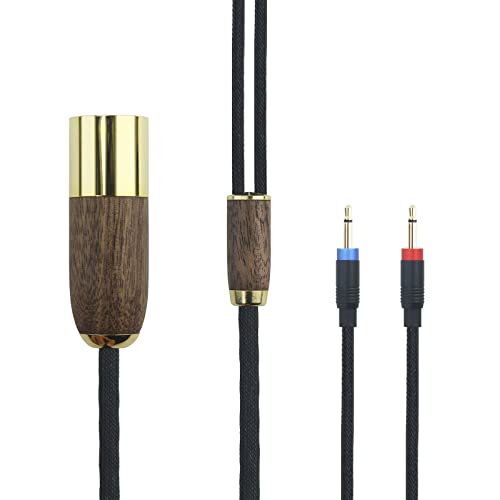 NewFantasia 4-pin XLR Balanced Cable 6N OCC Copper Silver Plated Cable for Monolith M1060, M1060C, M565, M565, for AudioQuest Nighthawk Headphone Walnut Wood Shell (2X 2.5mm Version)