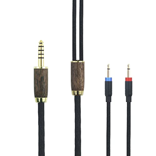 NewFantasia 4.4mm Balanced Cable 6N OCC Copper Silver Plated Cable for Monolith M1060, M1060C, M565, M565, for AudioQuest Nighthawk Headphone Walnut Wood Shell (2X 2.5mm Version)