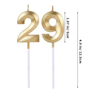 Gold 29th & 92nd Birthday Candles for Cakes, Number 29 92 Candle Cake Topper for Party Anniversary Wedding Celebration Decoration