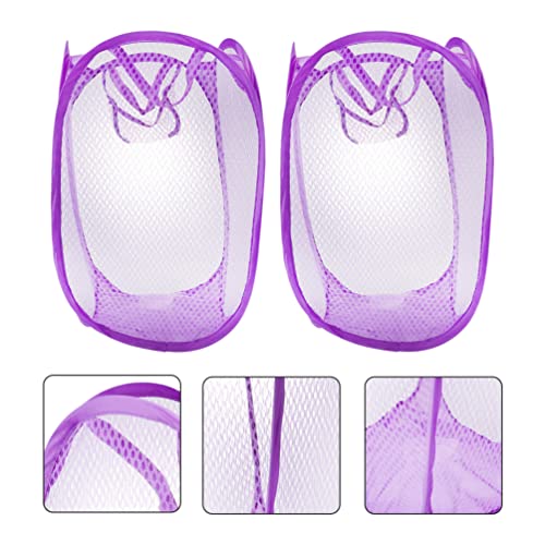 GANAZONO Laundry Hamper Laundry Basket 2pcs Mesh Portable Collapsible for Storage Folding - Up Clothes s for Kids Room College Dorm or Travel Collapsible Laundry Baskets