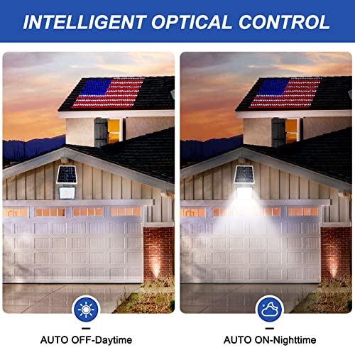 Solar Street Lights 300W Dusk to Dawn Solar Flood Light 35000 Lumens Security Light 6500K Remote Garage Light IP68 Waterproof Commerical Grade Light Sensor for Court,Yard,Garden,Driveway,Parking Lot