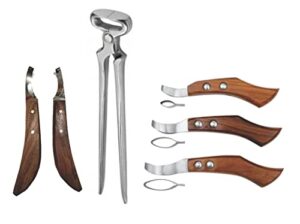 equinez tools hoof nipper 15" ge model and farrier loop knives & de knives hoof knife set