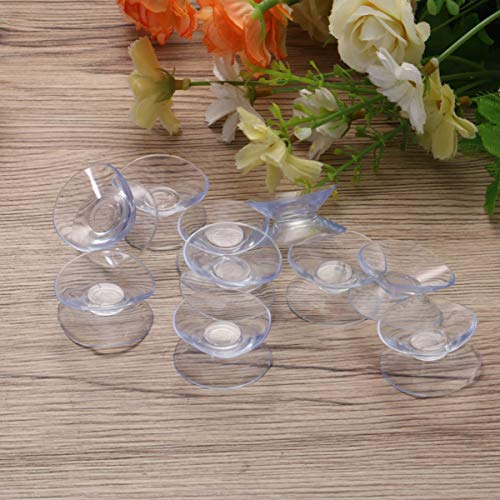 EXCEART 10Pcs Suction Cup 30mm Double Sided Suction Cups Dual Sided Sucker Pads for Glass Plastic for Bathroom Living Room Kitchen (Transparent)