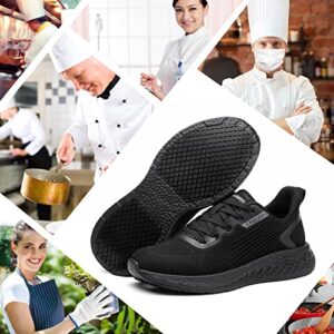 LMQLZHYC Women 'S Slip Resistant Work Shoes Food Service Shoes Chef Work Shoes Black