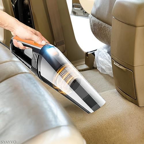 Portable Car Vacuum Cleaner High Power - 8000PA/100W/DC12V, 16.4Ft Cordless Handheld Vacuum with LED Light - Car Detailing Kit Interior Cleaner Wet Dry Vacuum Cleaner Cordless Men Car Accessories