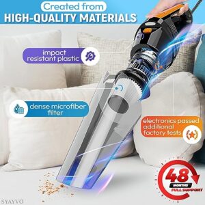 Portable Car Vacuum Cleaner High Power - 8000PA/100W/DC12V, 16.4Ft Cordless Handheld Vacuum with LED Light - Car Detailing Kit Interior Cleaner Wet Dry Vacuum Cleaner Cordless Men Car Accessories