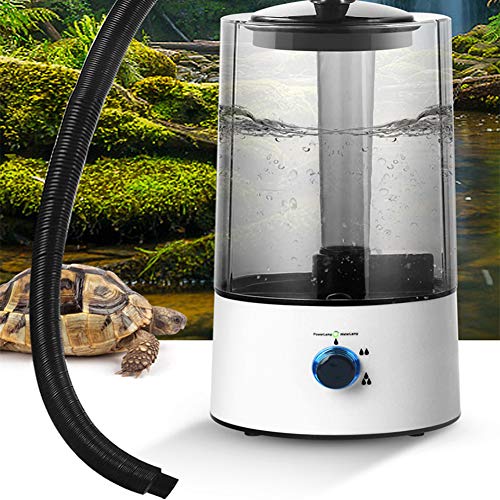 Reptile Humidifier Misters Fogger with Hose, Lizard Tortoise Amphibians Reptile Humidifier Terrariums for Amphibians/Herps/Vivarium with Terrariums and Enclosures(Black,size:US)