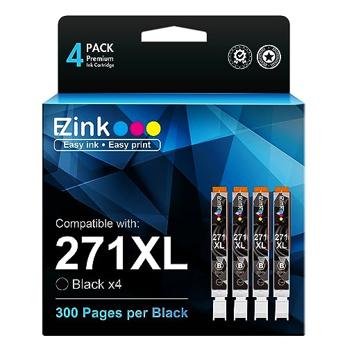 E-Z Ink (TM Compatible Ink Cartridge Replacement for Canon CLI-271XL CLI-271 XL CLI271XL 271XL 271 to use with MG5720 MG5722 MG6820 MG6821 MG6822 MG7720 TS6020 TS9020 TS8020 Printer (4 Black)