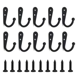 venupple 10 pcs coat hooks wall mounted with 20 pieces screws for coat, towel, clothes, bag