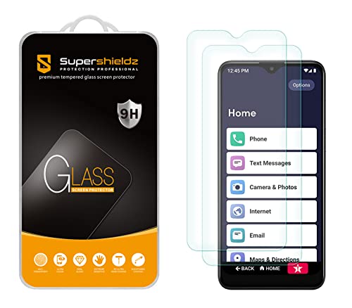 Supershieldz (2 Pack) Designed for Lively Jitterbug Smart3 Tempered Glass Screen Protector, Anti Scratch, Bubble Free