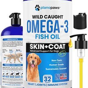 Omega 3 Fish Oil for Dogs - Better Than Salmon Oil for Dogs - Dog Fish Oil Supplement - Reduce Shedding & Itching - Supports Joints, Brain, Heart Health- Dog Skin and Coat Supplement - Fish Oil Liquid