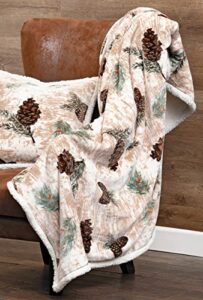 black forest decor pinecone medley plush throw