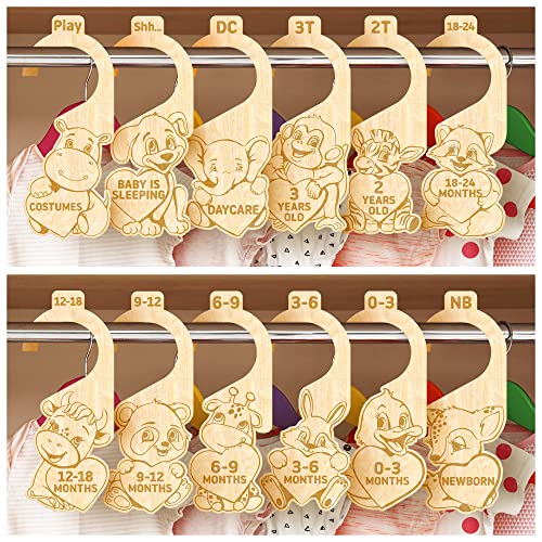 28 Pcs Baby Closet Dividers & Baby Clothes Organizer – Baby Clothes Dividers for Closet – Neutral Hanger Dividers for Baby Closet Organizer Baby Clothes Dividers – Nursery Closet Organizer