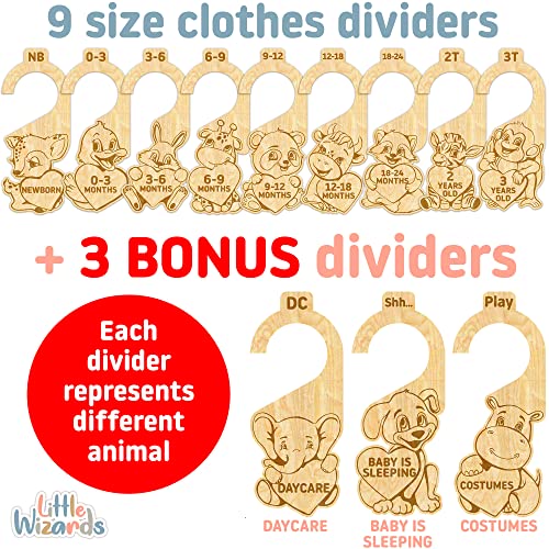 28 Pcs Baby Closet Dividers & Baby Clothes Organizer – Baby Clothes Dividers for Closet – Neutral Hanger Dividers for Baby Closet Organizer Baby Clothes Dividers – Nursery Closet Organizer