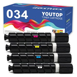 youtop remanufactured 4pk crg-034 034 (034k 034c 034m 034y toner cartridge replacement for canon imageclass mf810cdn imageclass mf820cdn （9454b001 9453b001 9452b001 9451b001）