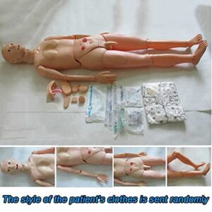 LVMMO 170cm Life Size Patient Care Manikin Training CPR Simulator Basic Geri Nursing Skills Geriatric Human Model Mannequin Full Body for Students Education Teaching Medical Training Skills