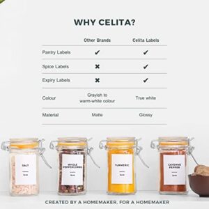 Celita 248 Kitchen Pantry Labels with Spice Jar Labels - Minimalist Modern Food Storage Labels Preprinted - Waterproof Stickers Complete Pantry Labels for Containers