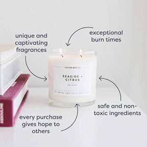 Calyan Wax Scented Candle Smoke & Leather Candle for The Home Scented with Spiced Leather, Soy Wax Aromatherapy Candle in Glass Jar with 37 Hour Burn Time, Non Toxic Scented Candles Gifts