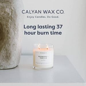 Calyan Wax Scented Candle Smoke & Leather Candle for The Home Scented with Spiced Leather, Soy Wax Aromatherapy Candle in Glass Jar with 37 Hour Burn Time, Non Toxic Scented Candles Gifts