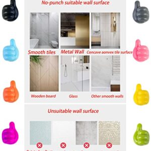 feliposi 18pcs Creative Silicone Thumb Wall Hook- Multi-Function Car Adhesive Cable Clip Key Hanger