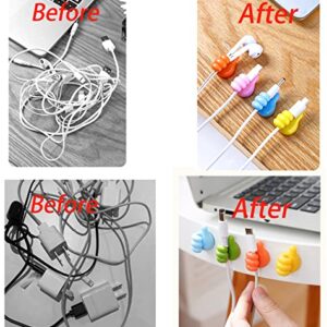 feliposi 18pcs Creative Silicone Thumb Wall Hook- Multi-Function Car Adhesive Cable Clip Key Hanger