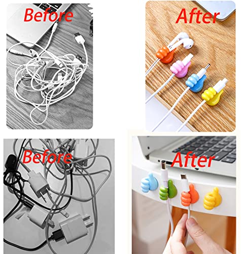 feliposi 18pcs Creative Silicone Thumb Wall Hook- Multi-Function Car Adhesive Cable Clip Key Hanger