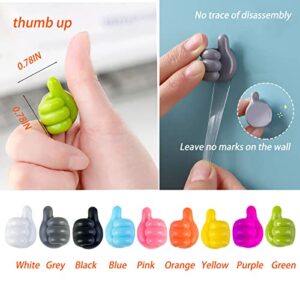 feliposi 18pcs Creative Silicone Thumb Wall Hook- Multi-Function Car Adhesive Cable Clip Key Hanger