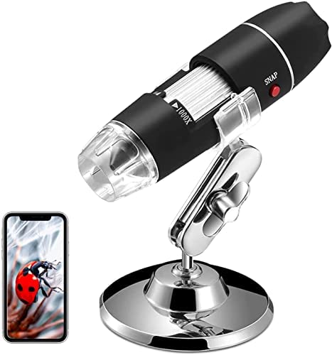 Digital Microscope USB HD Inspection Camera 50x-1000x Magnification with Stand Compatible with Samsung Galaxy, Android