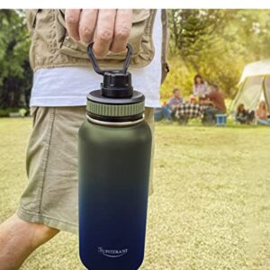 KEMISANT Water Bottle Insulated Vacuum Bottle Thermos Flask-Big Mouth With Straw/Flip Lid Alterative