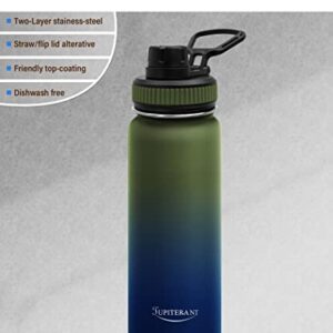 KEMISANT Water Bottle Insulated Vacuum Bottle Thermos Flask-Big Mouth With Straw/Flip Lid Alterative