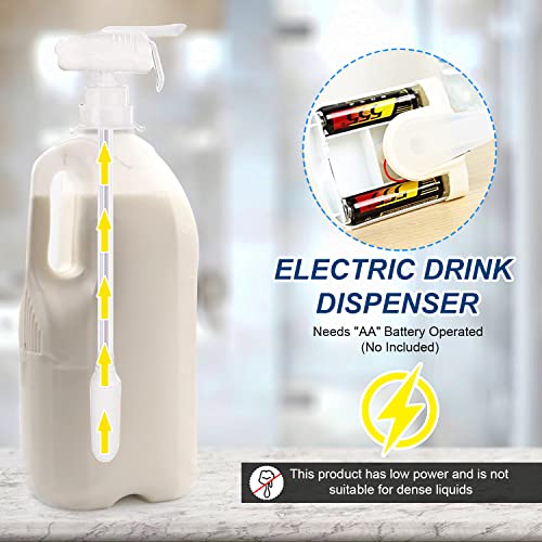 2 Pack Electric Drink Dispenser, Drink Despenseror For Fridge, Milk Gallon Pump Dispenser, Kids Drink Tap Dispenser, Drink Dispenser For Milk, Milk Despenseror Gallon For Home Kitchen, Outdoor, Party