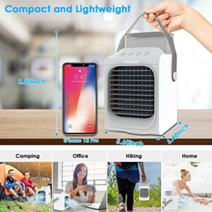 Portable Air Conditioner, 90° Oscillating Portable AC, Battery powered cordless Personal Air Cooler, Quick Cool, Suitable for Tent, Camping, Bedside, Car, Office & Study