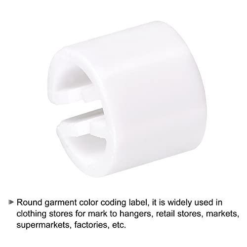 MECCANIXITY Clothes Hanger Marker Blank Fit 3.5mm Rod for Garment Color Coding White Count 300