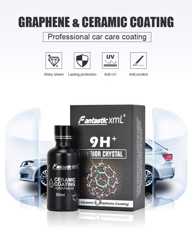 CHESTEA Graphene Coating -9h Nano Ceramic Coating Hydophobic High Gloss Anti Scratche Waterproof Mirror Paint Sealant Polishing for 1.69 Ounces sd02 0