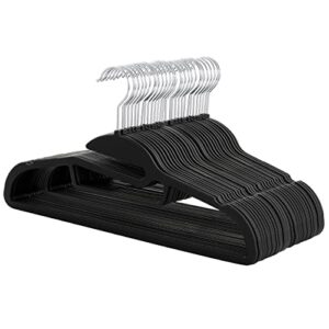 elama home 30 piece rubber non slip hanger with u-slide in black, 30 piece set (elh-30)