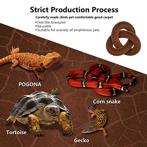 REP BUDDY 2 Pack Reptile Carpet Desert Reptile Mat & Reversible Substrate, Terrarium Liner Bedding, for Lizard,Chameleon,Gecko,Snake,Ceratophrys with Tweezers Feeding Tong (40 Gallon(36x18in))