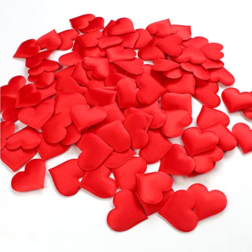 Separated, Pleasant-Smelling Like Rose Petals Flower Heart Shape Petals for Valentines Day,Wedding Heart Table Scatter Decoration,Heart Sponge Party Confetti (Stereo and Beautiful 200 pcs, Red)