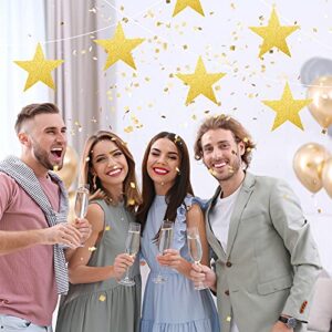 150 Pcs Glitter Five Stars Paper Confetti Wedding Party Decor Star Cutouts Confetti Stars Small Stars for Bulletin Board Shimmer Stars Accents for Classroom Wall Decor, 6 Inches (Gold)