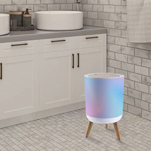 Small Trash Can with Lid Holographic Iridescent Colorful foil Abstract Beautiful Colour Pastel 7 Liter Round Garbage Can Elasticity Press Cover Lid Wastebasket for Kitchen Bathroom Office 1.8 Gallon