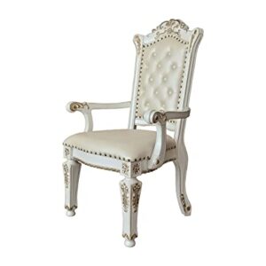 Acme Furniture Set of 2 Upholstered Arm Chair, Antique Pearl