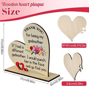 2 Pieces Godmother Gifts from Godchild Thank You for Being My Godmother Proposal Gifts Heart Wood Keepsake Inspirational Gift Idea for Godmother's Birthday Mother's Day God Mom Nurse