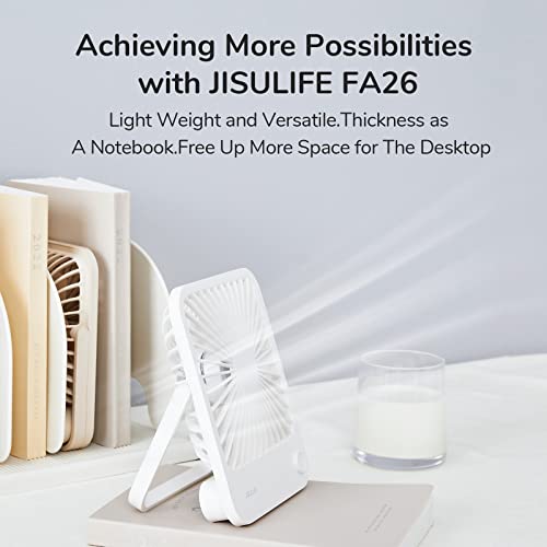 JISULIFE Neck Fan 4000 mAh Hands Free Bladeless Fan Desk Fan Battery Rechargable Fan