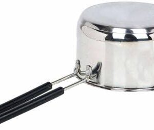 Kansara Stainless Steel Saucepan, Multipurpose Sauce Pot with Silicone Handle, Sanwich bottom Sauce Pan ( Silver ) (1.26 Quart)