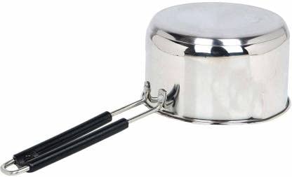 Kansara Stainless Steel Saucepan, Multipurpose Sauce Pot with Silicone Handle, Sanwich bottom Sauce Pan ( Silver ) (1.26 Quart)