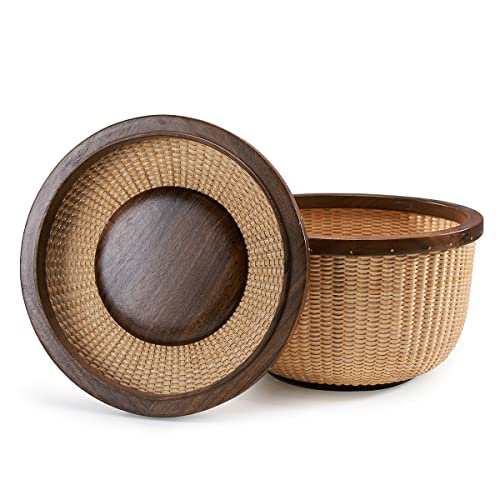 Teng Tian lidded home storage Rattan Handicrafts Casual Style Circular Basket rattan baskets