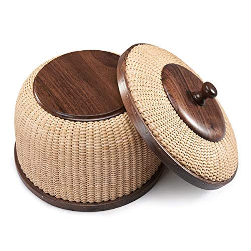 Teng Tian lidded home storage Rattan Handicrafts Casual Style Circular Basket rattan baskets