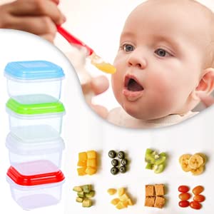 Mini Plastic Containers Multi Purpose Use Food Storage Containers, Condiment & Sauce Containers, Baby Food Storage & Lunch Box, Jewelry Beads Small Crafts Items Accessories (colored square 6)