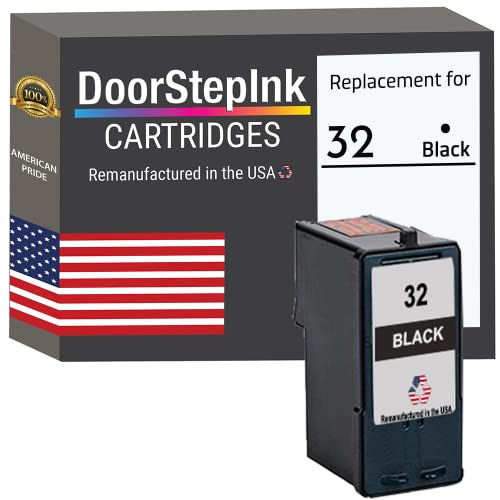 DoorStepInk Remanufactured in The USA Ink Cartridge for Lexmark #32 Black